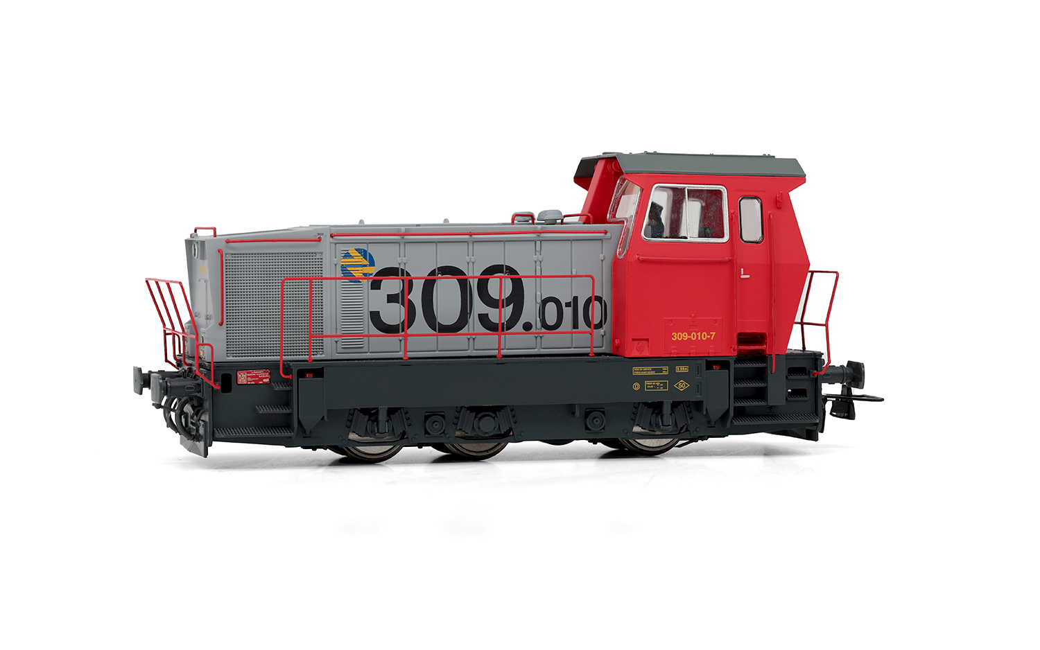 HE2014 RENFE, diesel shunting locomotive 309, red-grey livery, ep. V