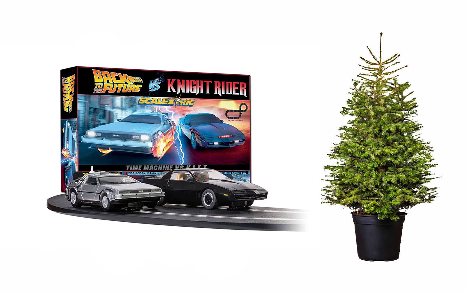 C1431MY Back to the Future vs Knight Rider Race Set with Christmas tree