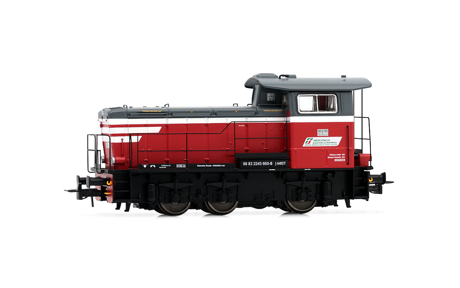 HR2932 Mercitalia S&T, diesel shunting locomotive class 245, red/dark ...