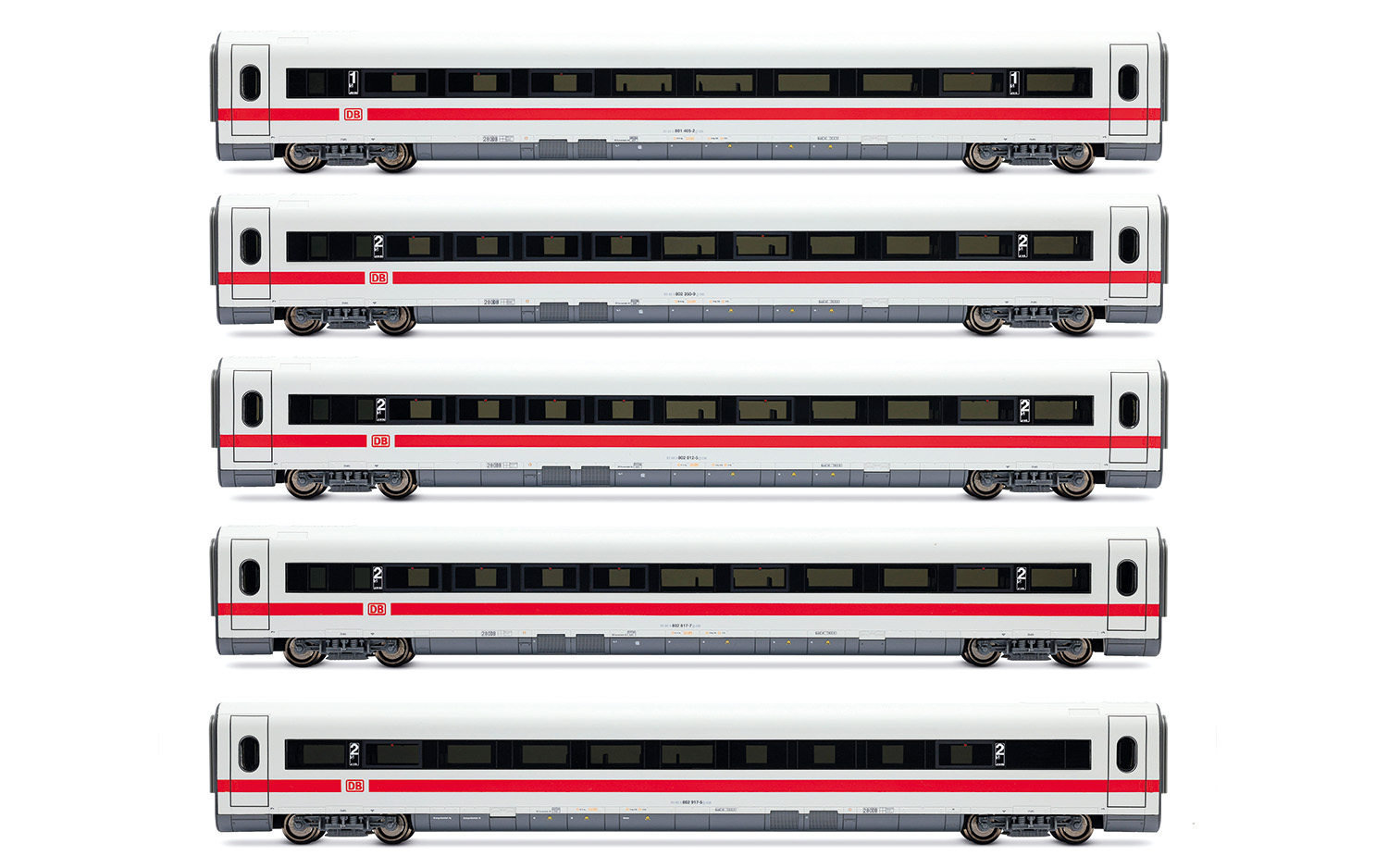 HL4683 DB, 5-unit set of additional coaches ICE 1 BR 401, white/red ...