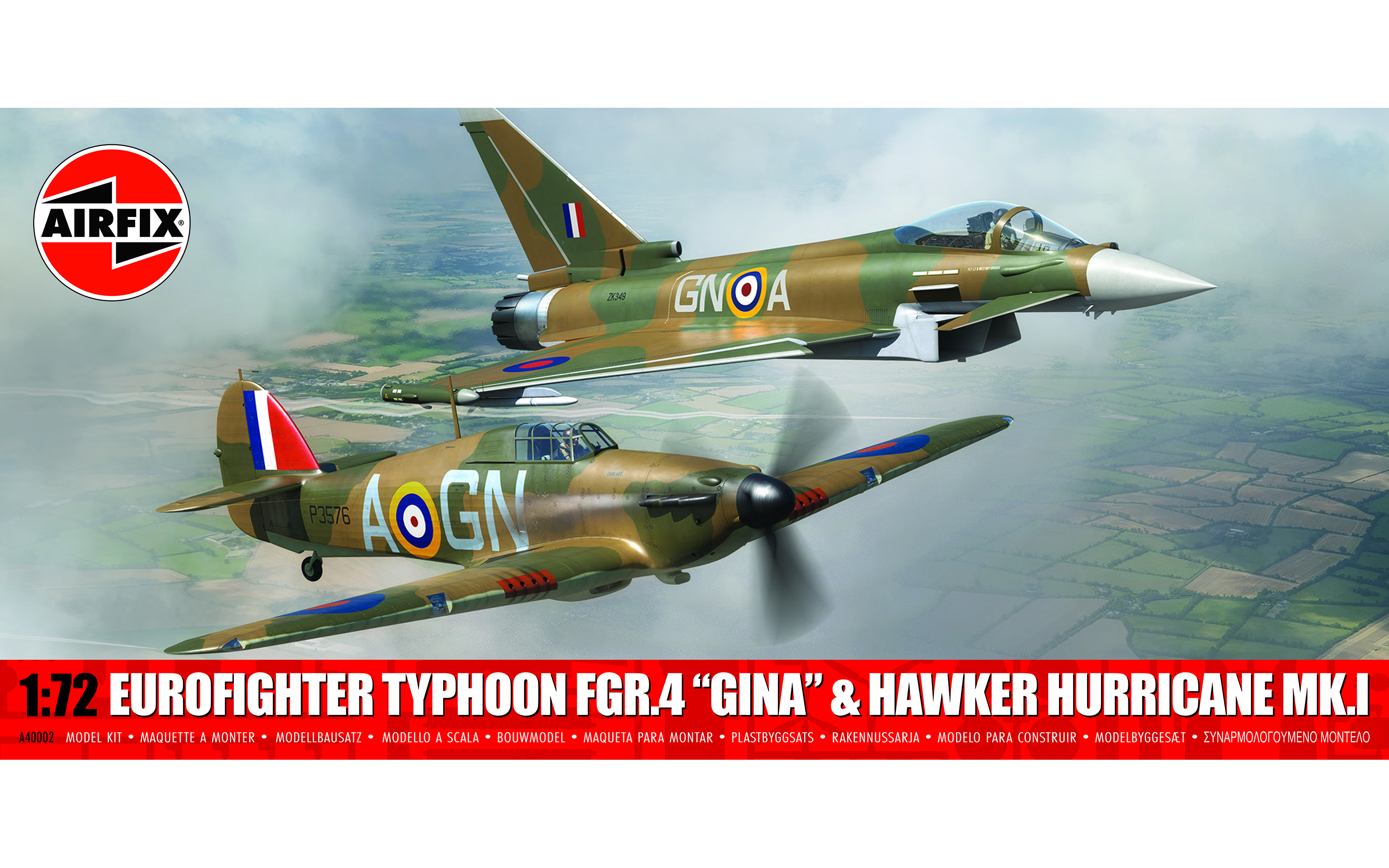 A40002 Eurofighter Typhoon FGR.4 (GINA) + Hawker Hurricane Mk.I - Twin Pack