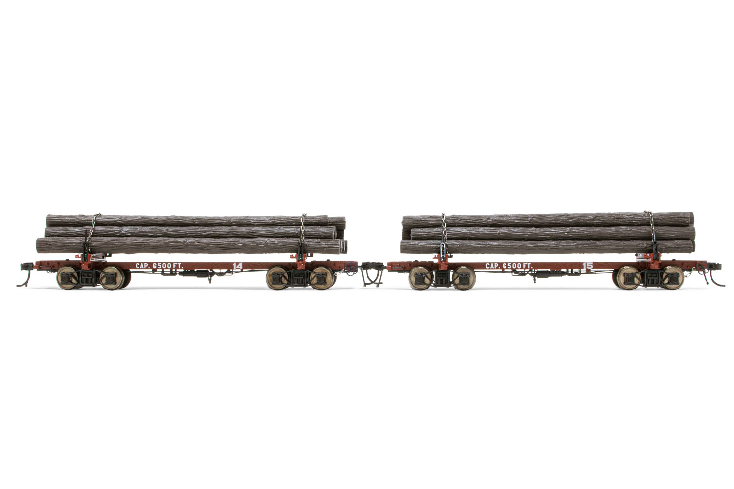 HR6541 2-unit set of log cars, "The Curtiss Lumber Co." no. 14 and 15 ...