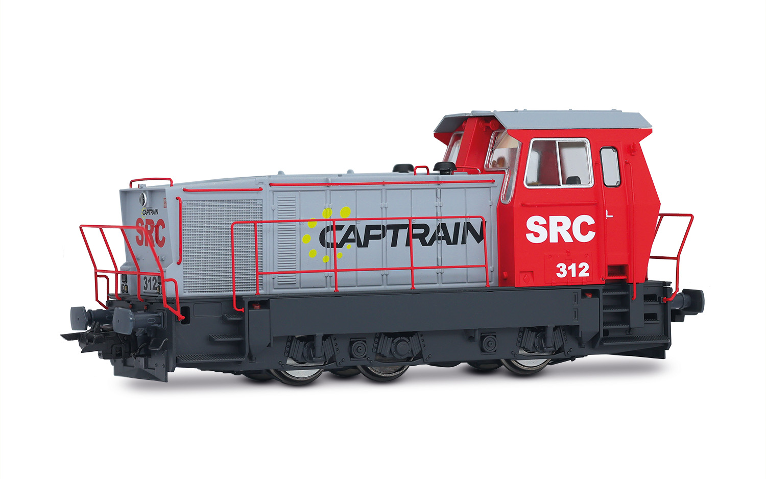 HE2029D SRC, diesel shunting locomotive 312, «Captrain» red-grey livery ...