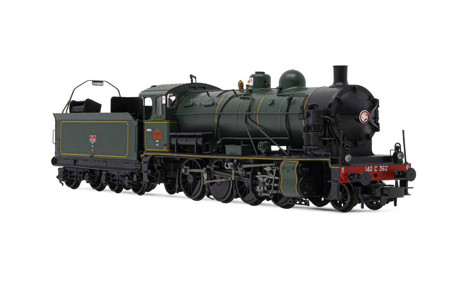 HJ2407 SNCF, steam locomotive 140 C 362, with tender 18 C 550, black ...
