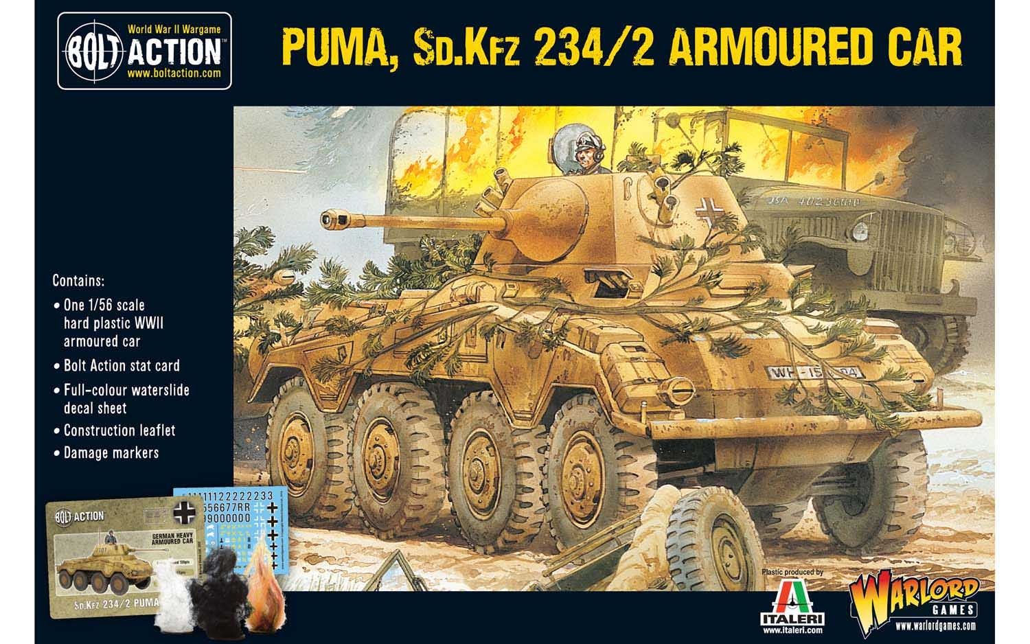 402012009 Puma Sd.Kfz 234/2 Armored Car 1:56 WWII Military Wargaming ...