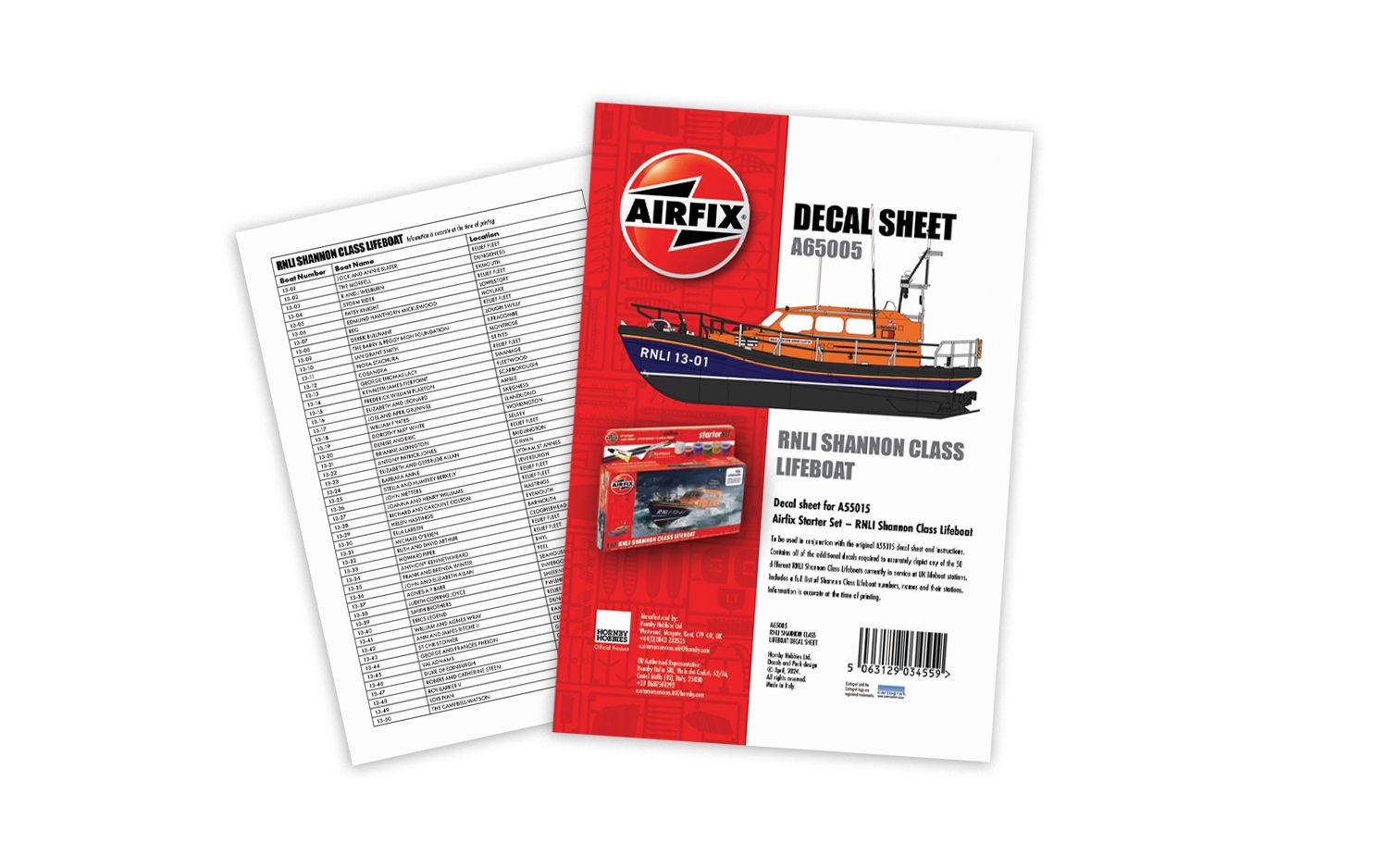 A65005 Decal Sheet - RNLI Shannon Class Lifeboat (A55015)