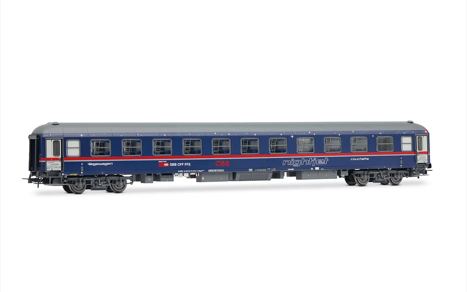 HR4378 NightJet, 2-unit pack couchette coaches Bvcmz 248.5, blue livery ...