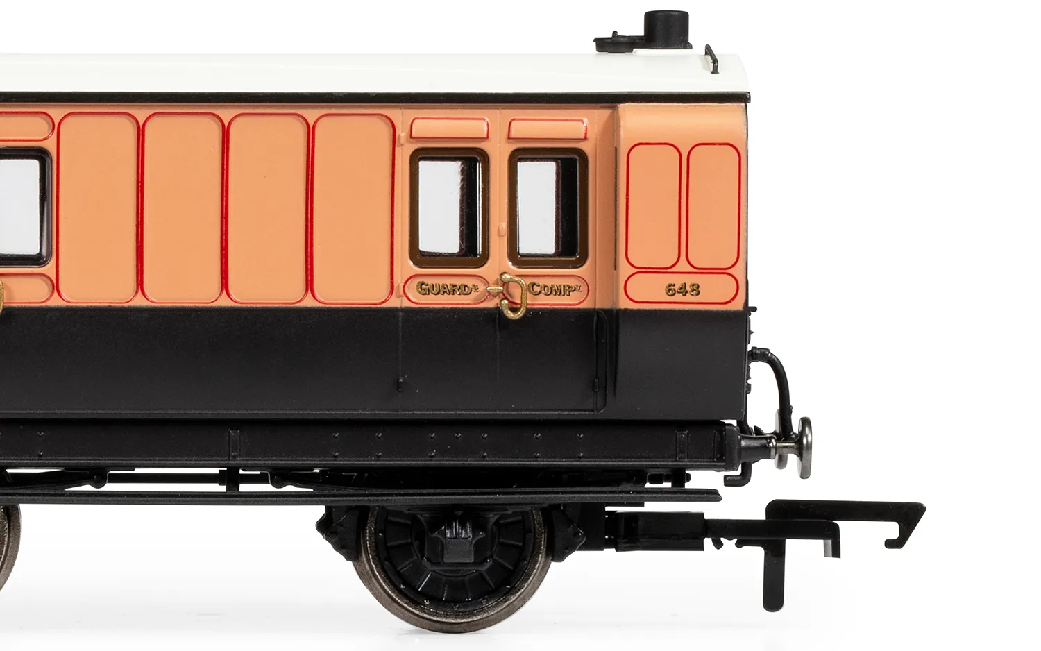 R40293 LSWR, 6 Wheel Coach, 3rd Class, 648 - Era 2