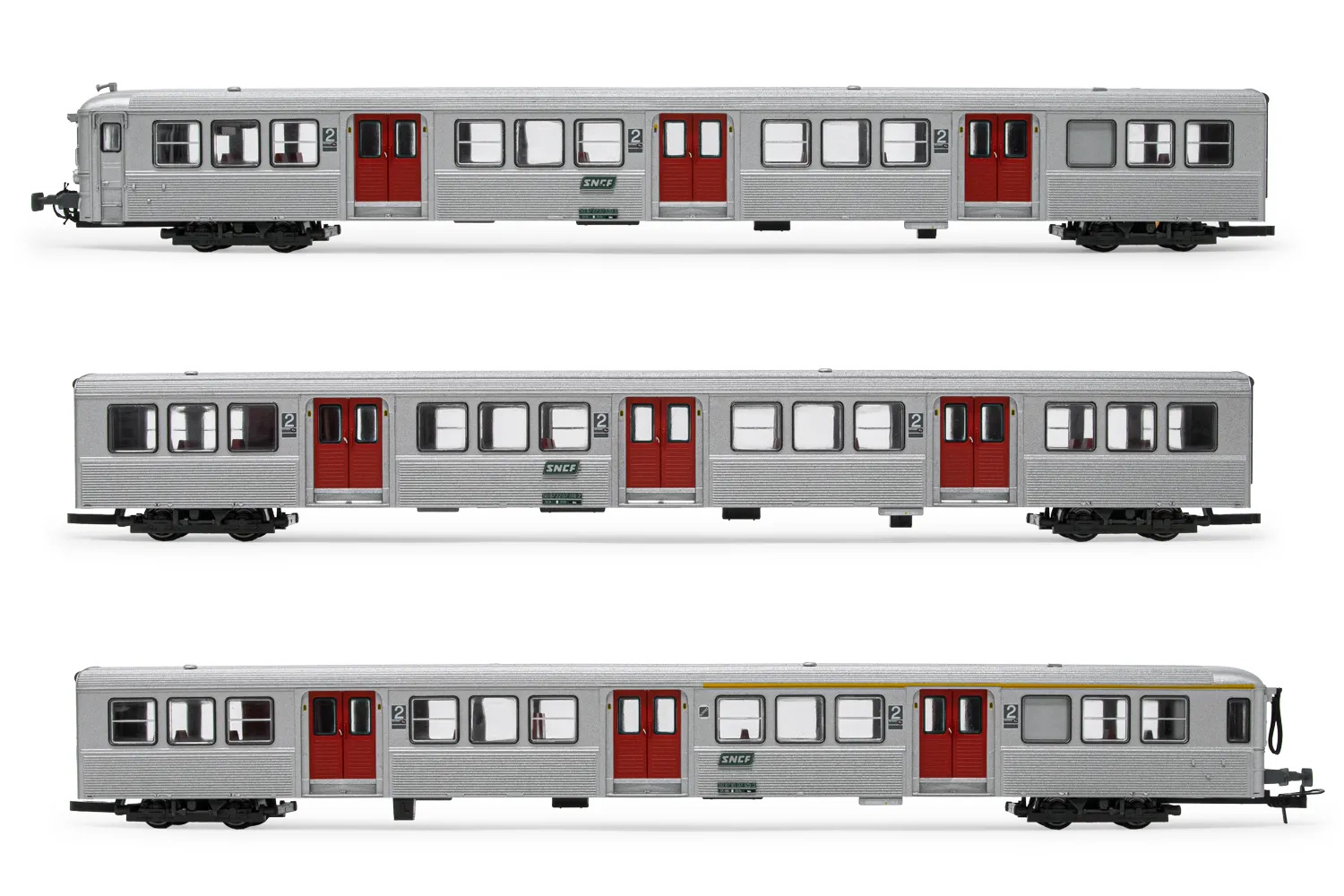 HJ4152 SNCF, 3-unit set of RIB 70 coaches, original livery with red ...