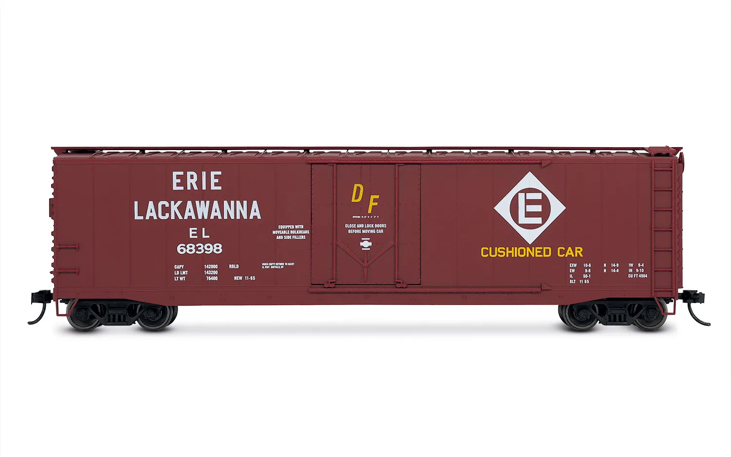HR6664A Erie Lackawanna, plug door boxcar, with roof walkway, #68398