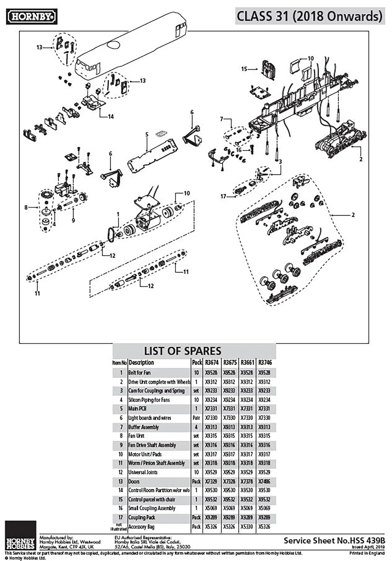 X9313 Black Sprung Buffers for Class 31 4 pack