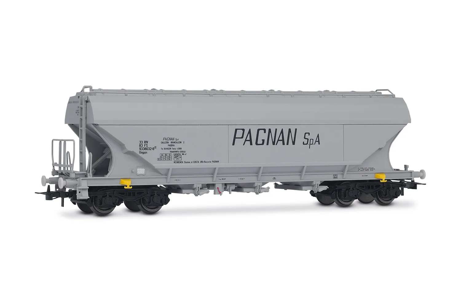 HR6678 FS, 2-unit flat-sided set of hopper wagons type Uas, "Pagnan ...