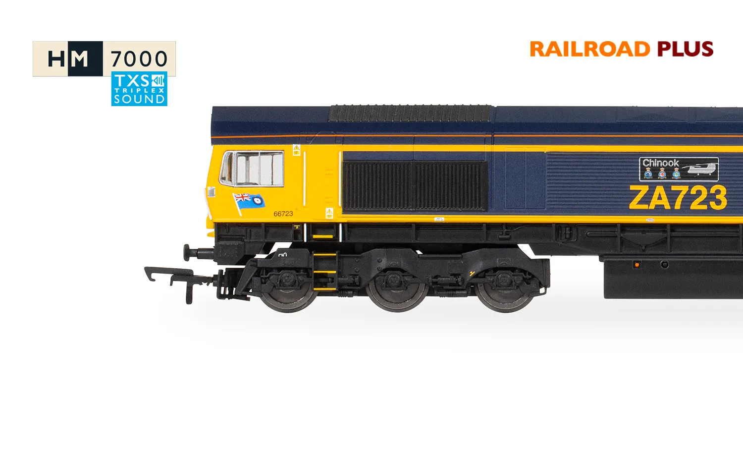 R30429TXS RailRoad Plus: Class 66 - GBRf - 66723 Chinook (DCC Sound Fitted)