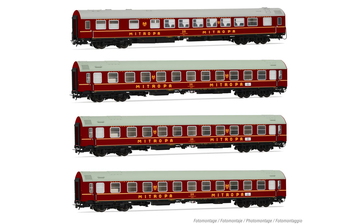 HR4379 DR, 4-unit pack OSShD type B coaches "Tourex", pack 2/2 (2 x WLAB, 1 x WLABD + 1 x WR ...