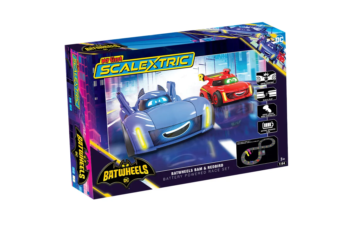 G1185M My First Scalextric Batwheels Batman vs Robin Battery Powered ...