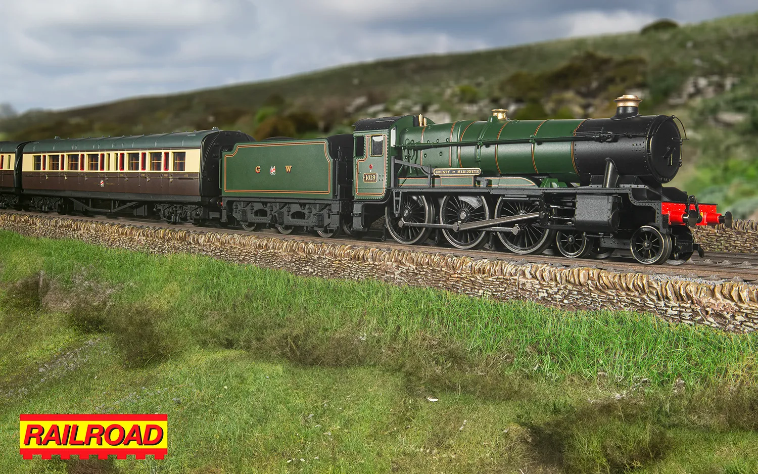 R30376 RailRoad GWR, Class 1000, 'County of Merioneth' Train Pack - Era 3