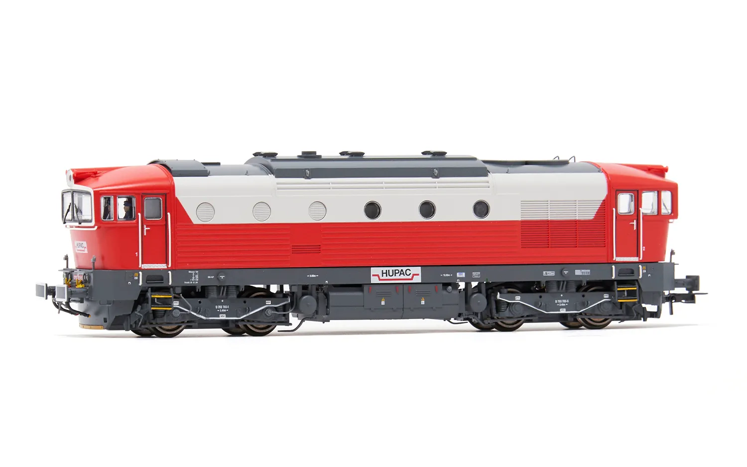 HR2929 HUPAC, 4-axle diesel locomotive class D753.7, red/light grey ...
