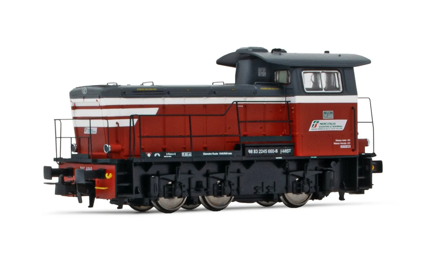 HR2932S Mercitalia S&T, diesel shunting locomotive class 245, red/dark ...