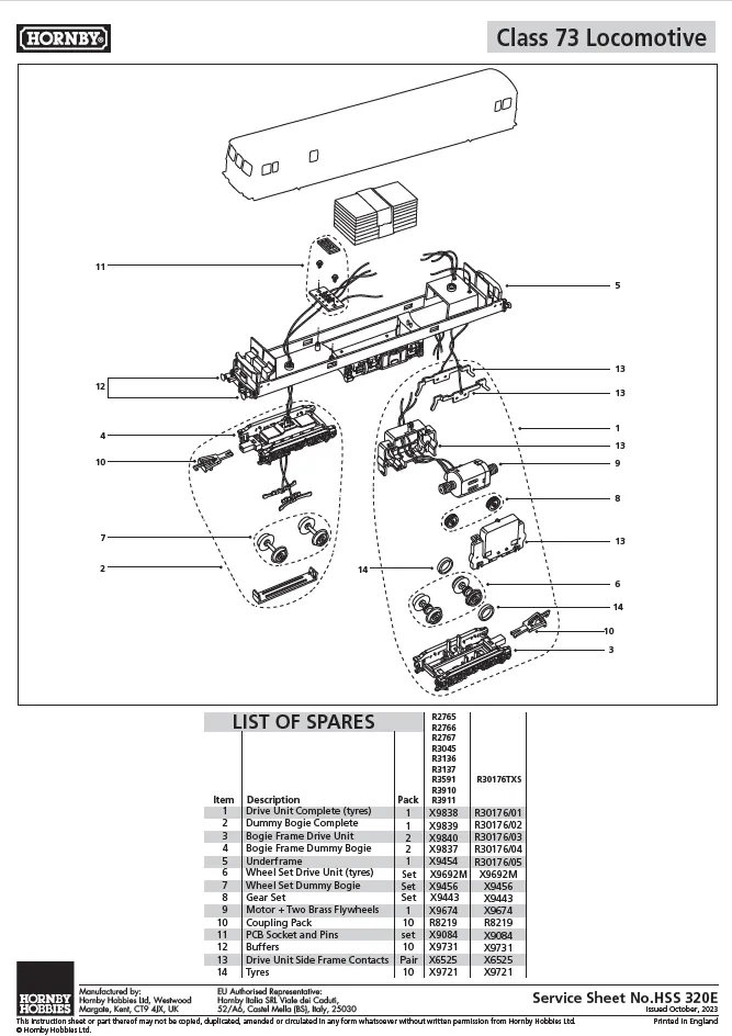 X9840 Class 73 Drive Unit Bogie Frame