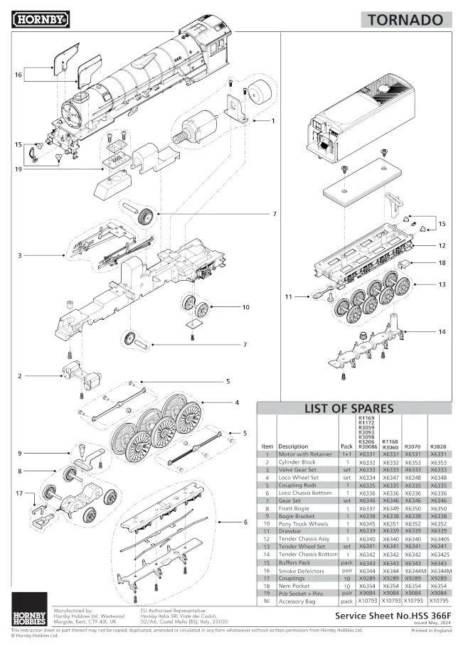 X6335 Tornado Coupling Rods (R3059)