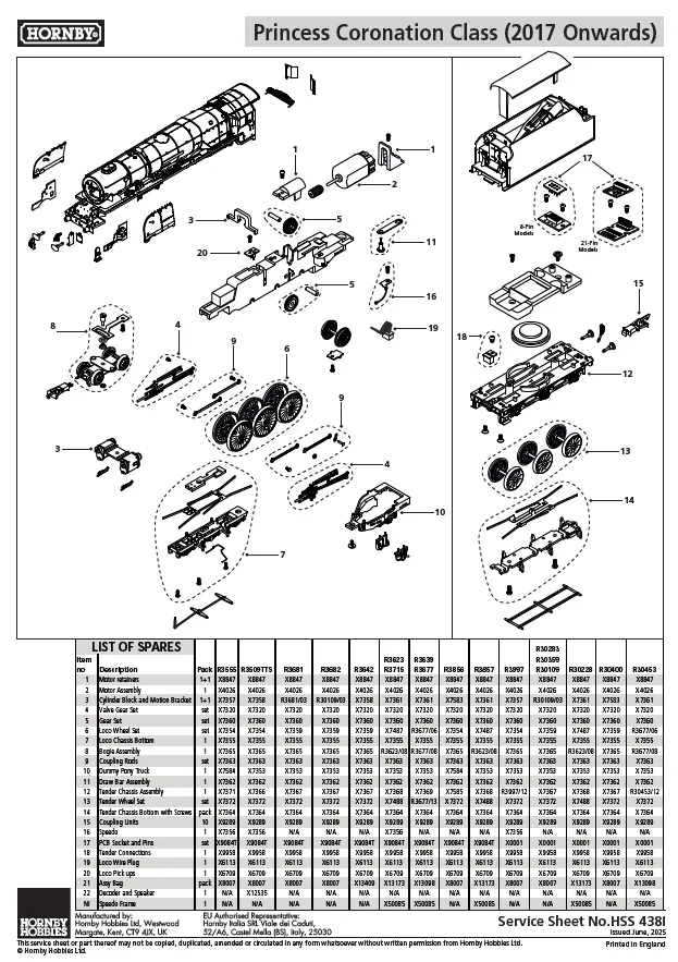 R30400 Dublo: BR Early - Princess Coronation - 46230 'Duchess of Buccleuch'