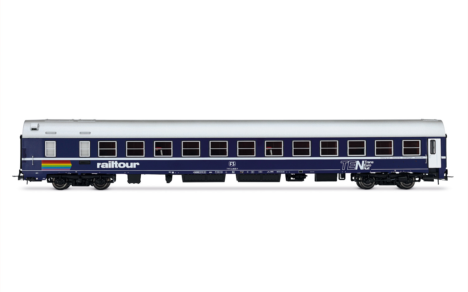 HR4399 FS, sleeping coach MU '73 in TEN livery, aluminium roof, rounded ...