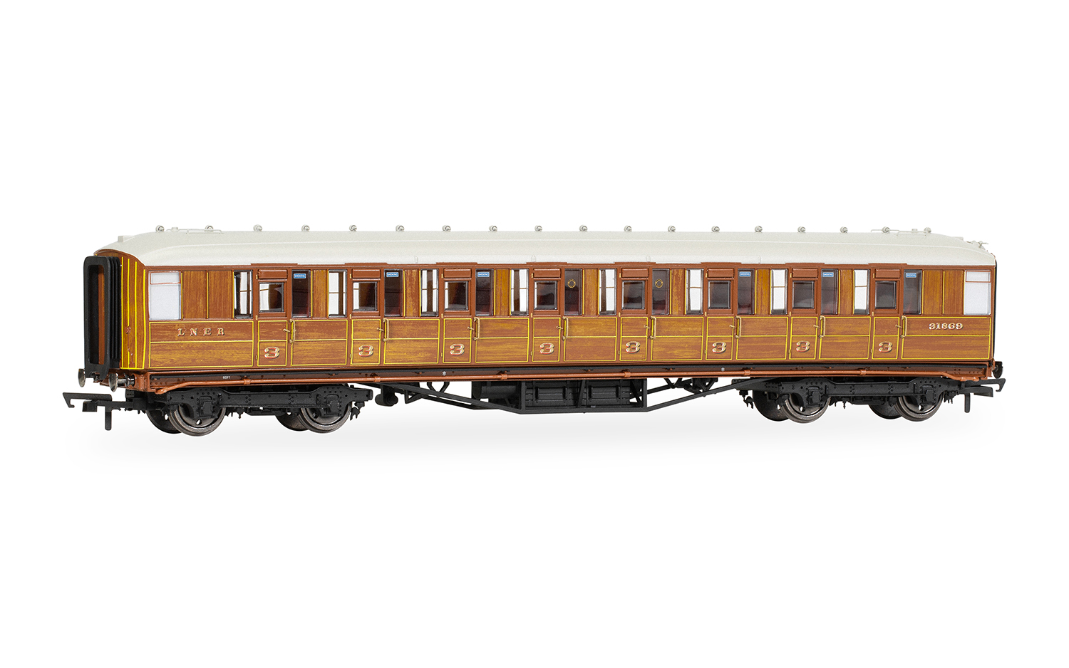 R40453 LNER - Gresley Corridor - 31869 - 3rd Class Teak Coach