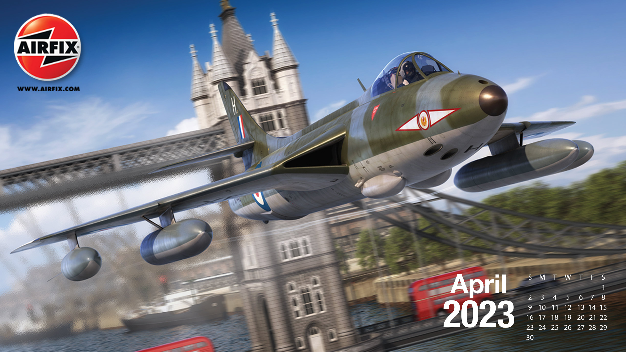 April 2023 Calendar Desktop Wallpaper :: Hornby Hobbies