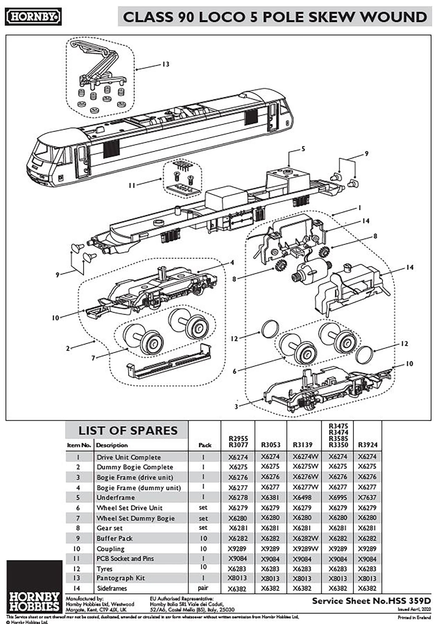 X8013 Metal Pantograph Kit