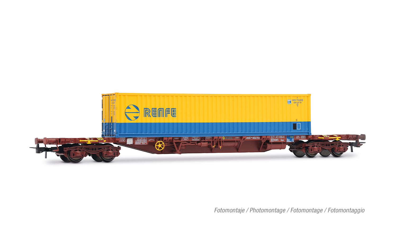 HE6065 RENFE, 4-axle container wagon MMC3 , loaded with 40' container ...