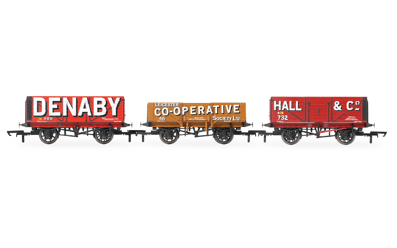 R60104 Triple Wagon Pack, Denaby Colliery, Leicester Co-Op & Hall & Co ...