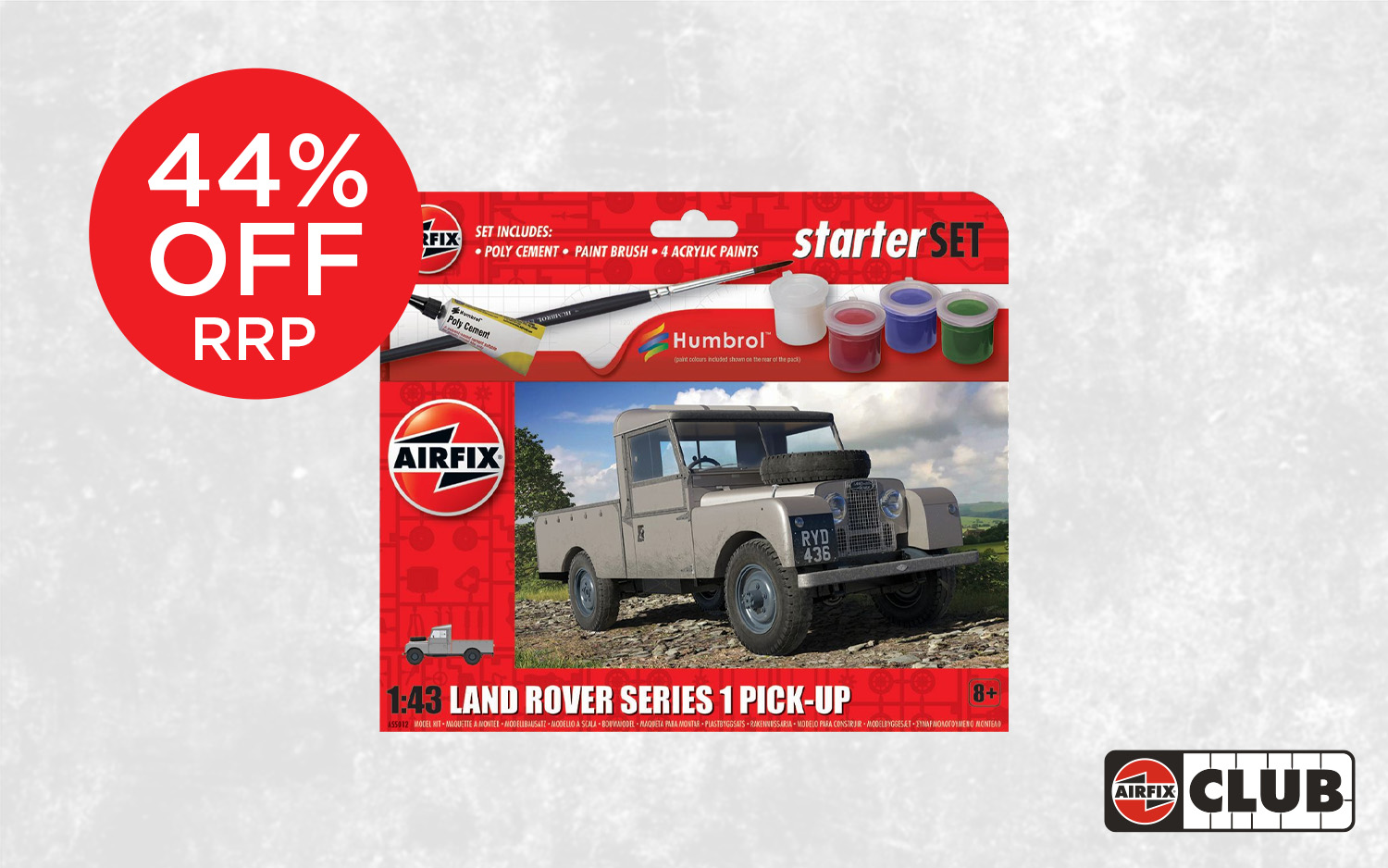 ACA010 Airfix Club - Starter Set - Land Rover Series 1