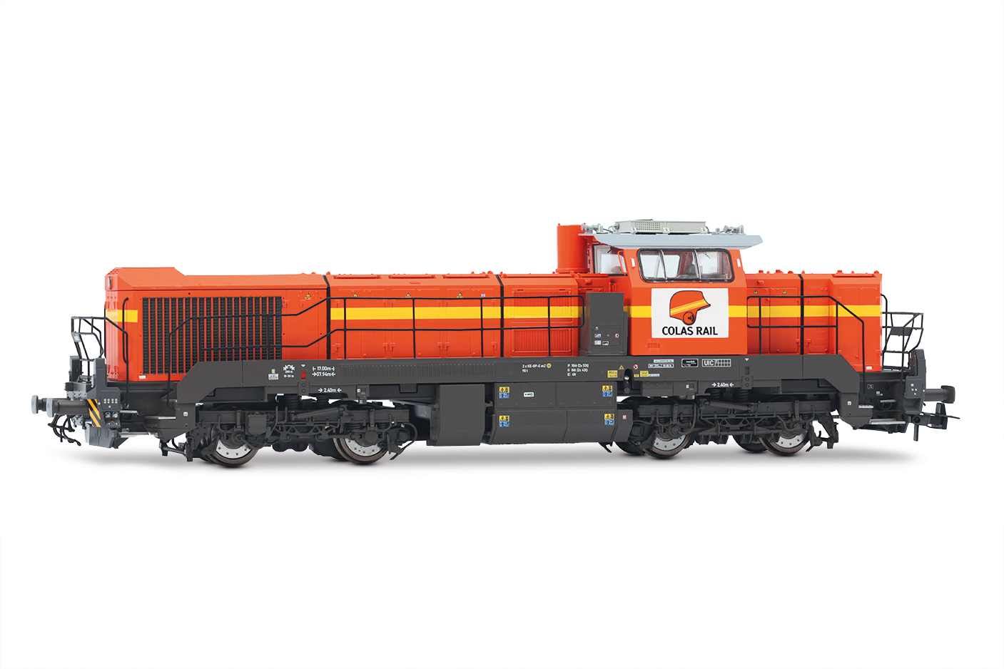 HJ2440S Colas Rail, diesel locomotive Vossloh DE 18, orange-yellow ...