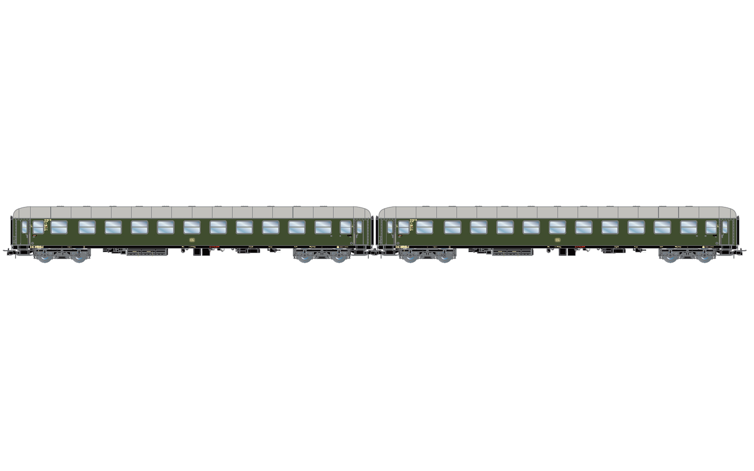 HR4377 DB, 2-unit pack couchette coaches Bcm 243, green livery, ep. III