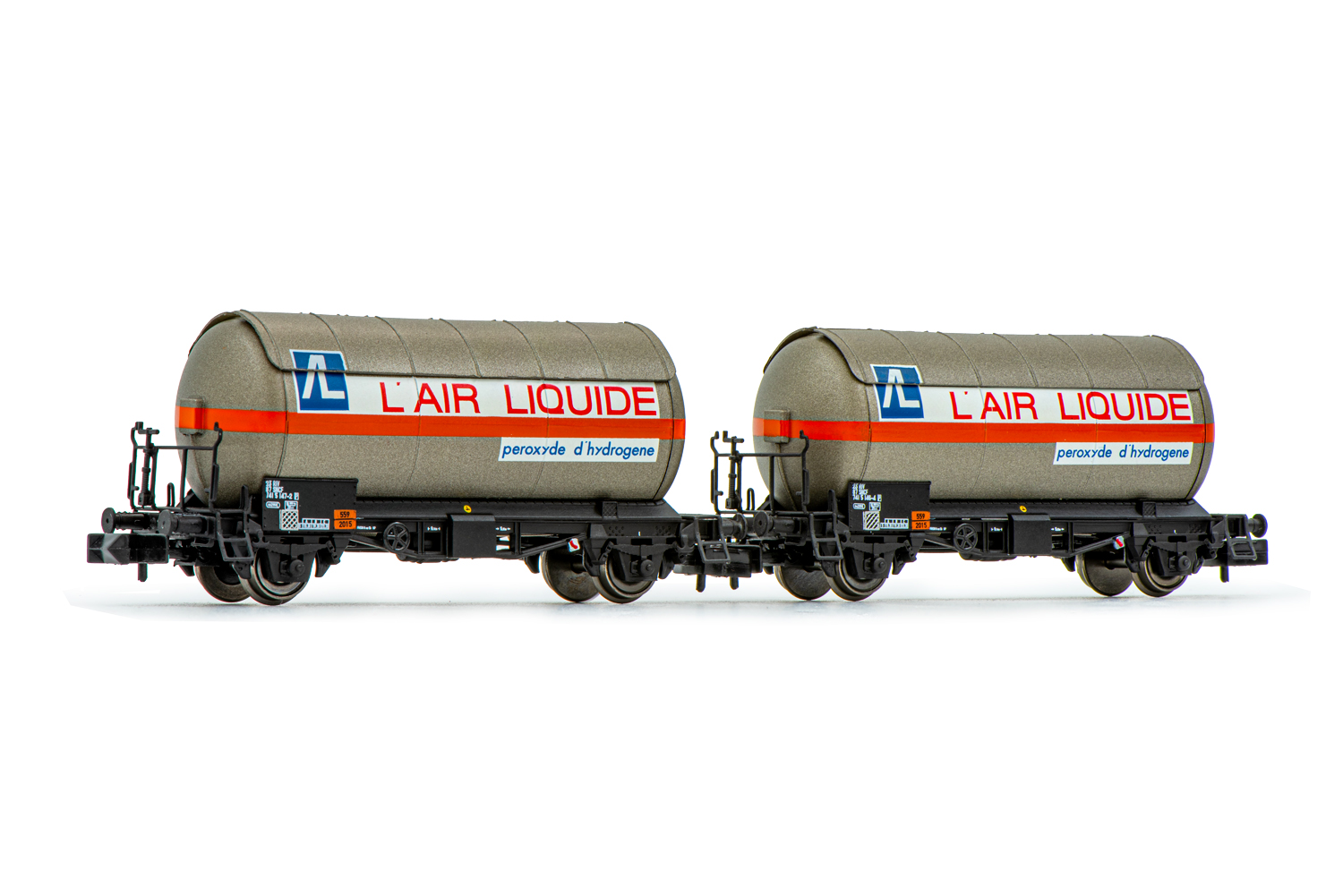 HN6526 SNCF, 2-unit pack 2-axle gas tank wagons "AIR LIQUIDE", period IV-V