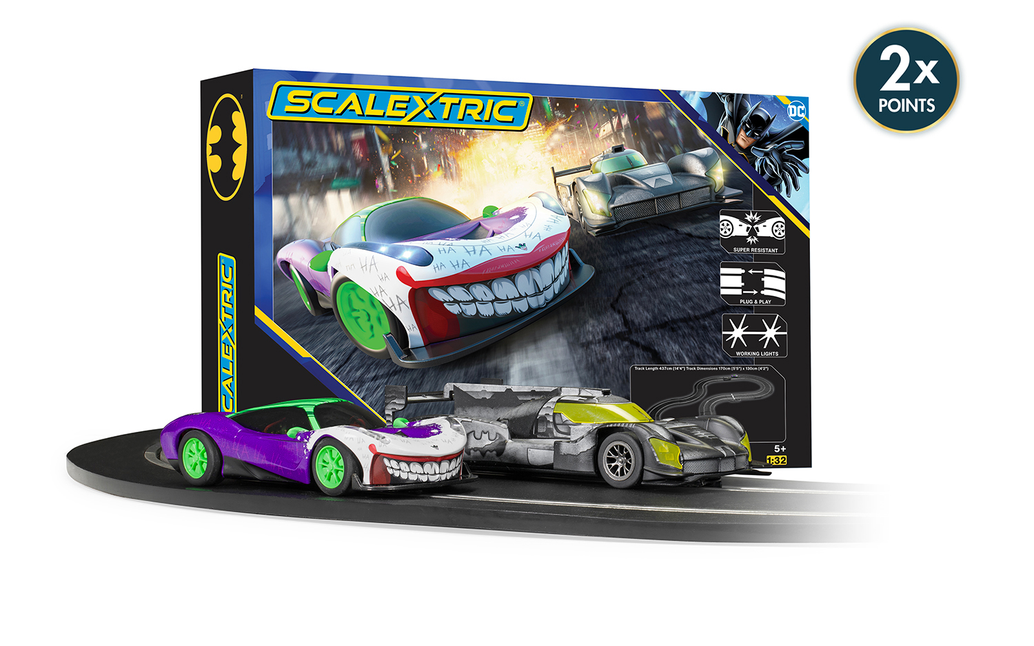 C1438M Scalextric Batman vs The Joker Race Set - The Battle of Arkham