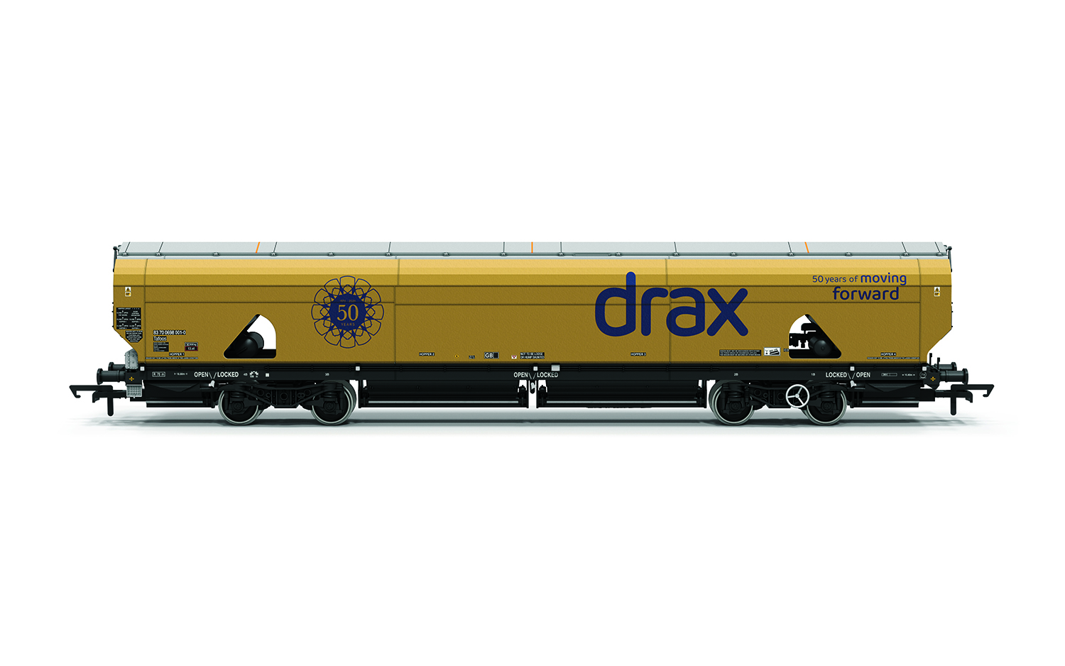 R60322 Drax - Biomass - Wagon - Gold Livery (Drax 50th Anniversary)