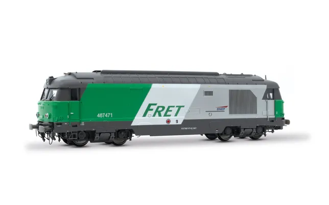 HJ2342 SNCF, diesel locomotive BB 467471 with flat lateral walls in "FRET" livery, ep. VI