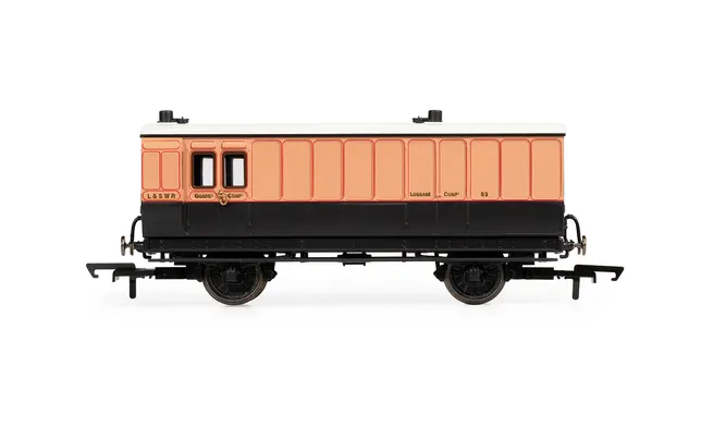 R40295 LSWR, 4 Wheel Coach, Passenger Brake, 82 - Era 2