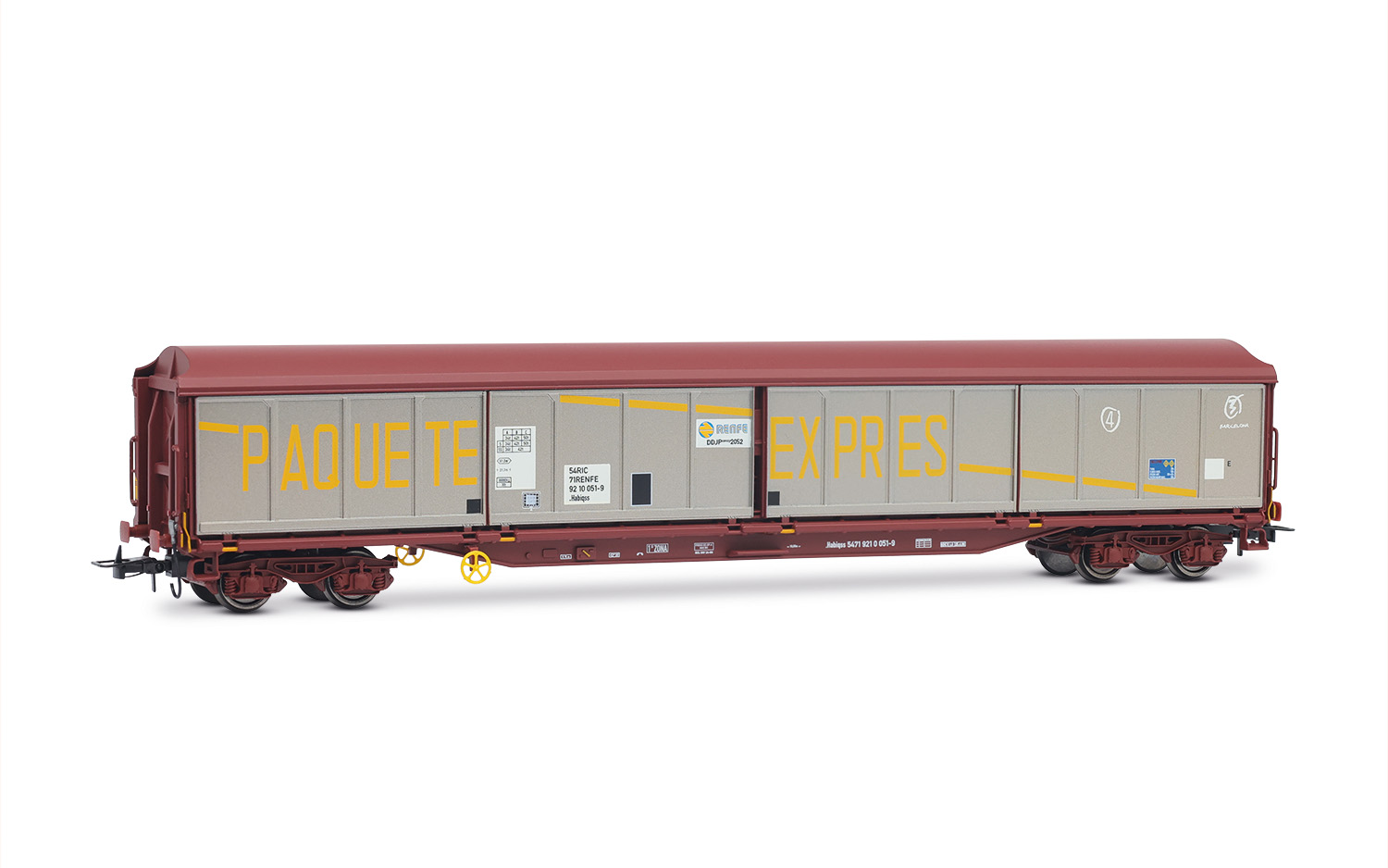 HE6084 RENFE, 4-axle DDJP wagon "Paquete-Expres", with swapped doors ...