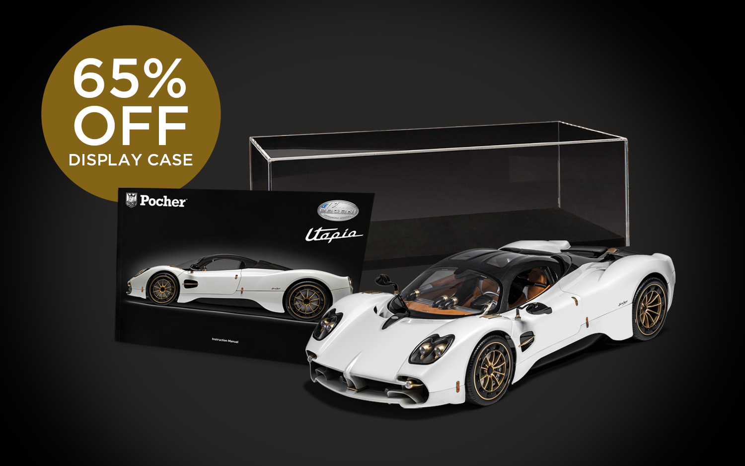 BUNDLEP09 Pagani Utopia Coupé - Bianco Perla & Display Case