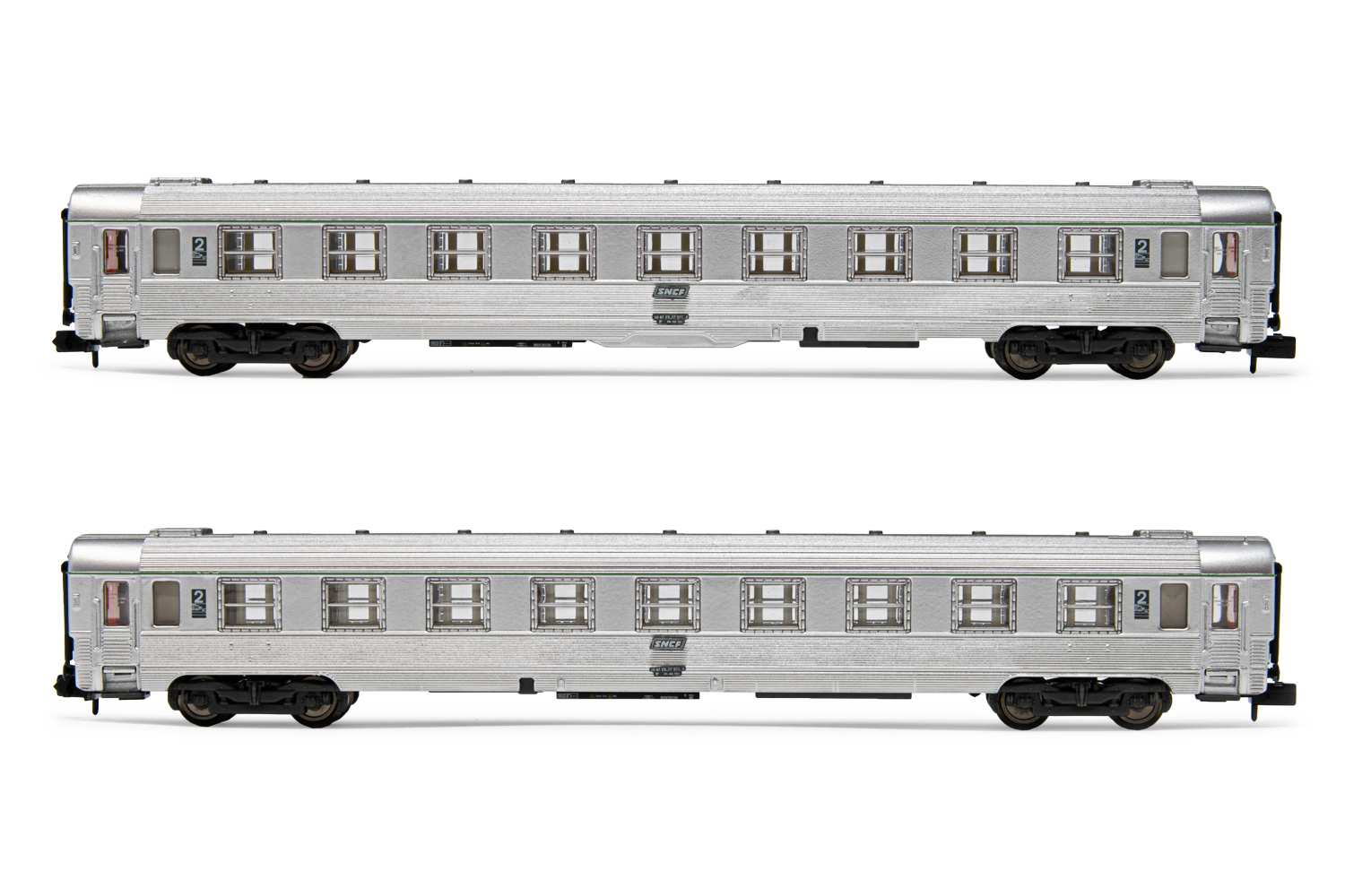 HN4340 SNCF, 2-unit set of DEV Inox B9 2nd class coaches, with UIC ...