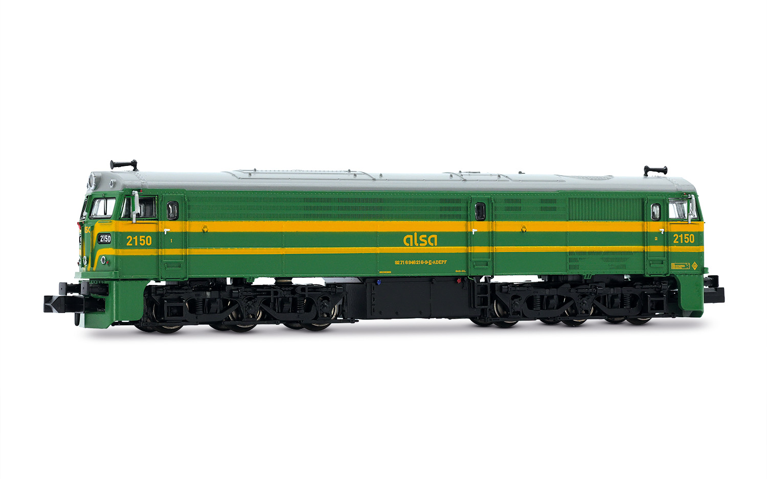 HN2634S ALSA, diesel locomotive 2150, green-yellow livery, ep. VI ep. V ...