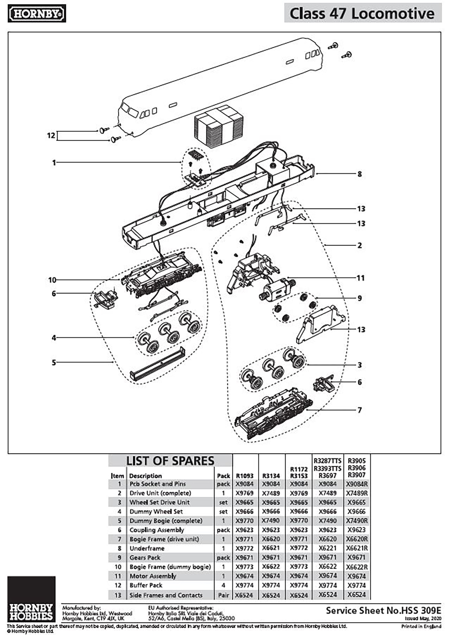 X9770 Class 47 TTS Dummy bogie (complete)