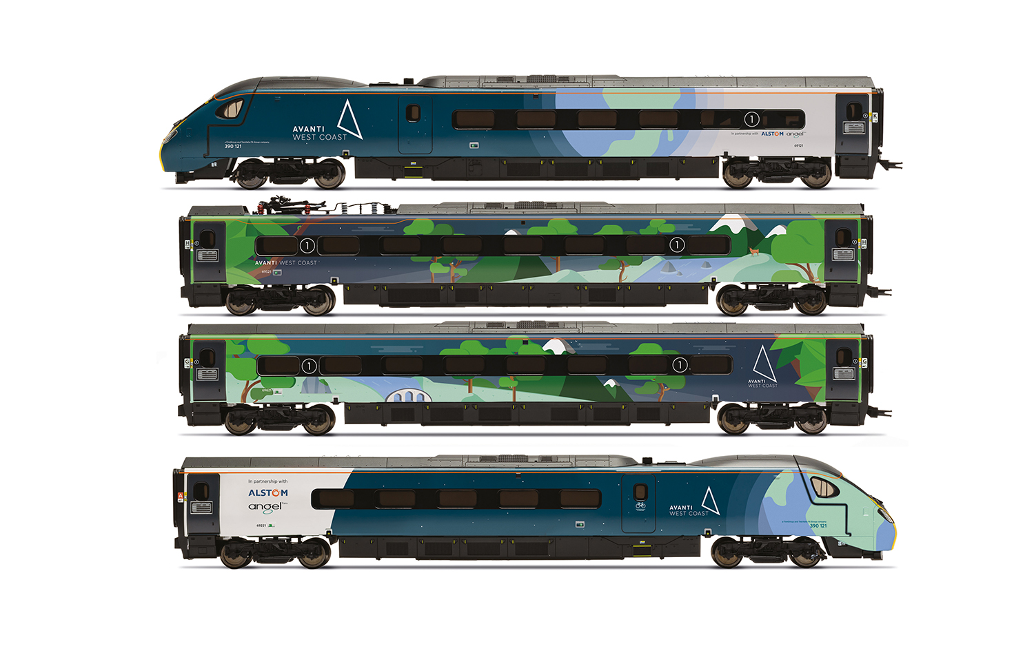 R30444 Avanti West Coast - Class 390 - 390121 'COP26' Livery - 4 Car ...