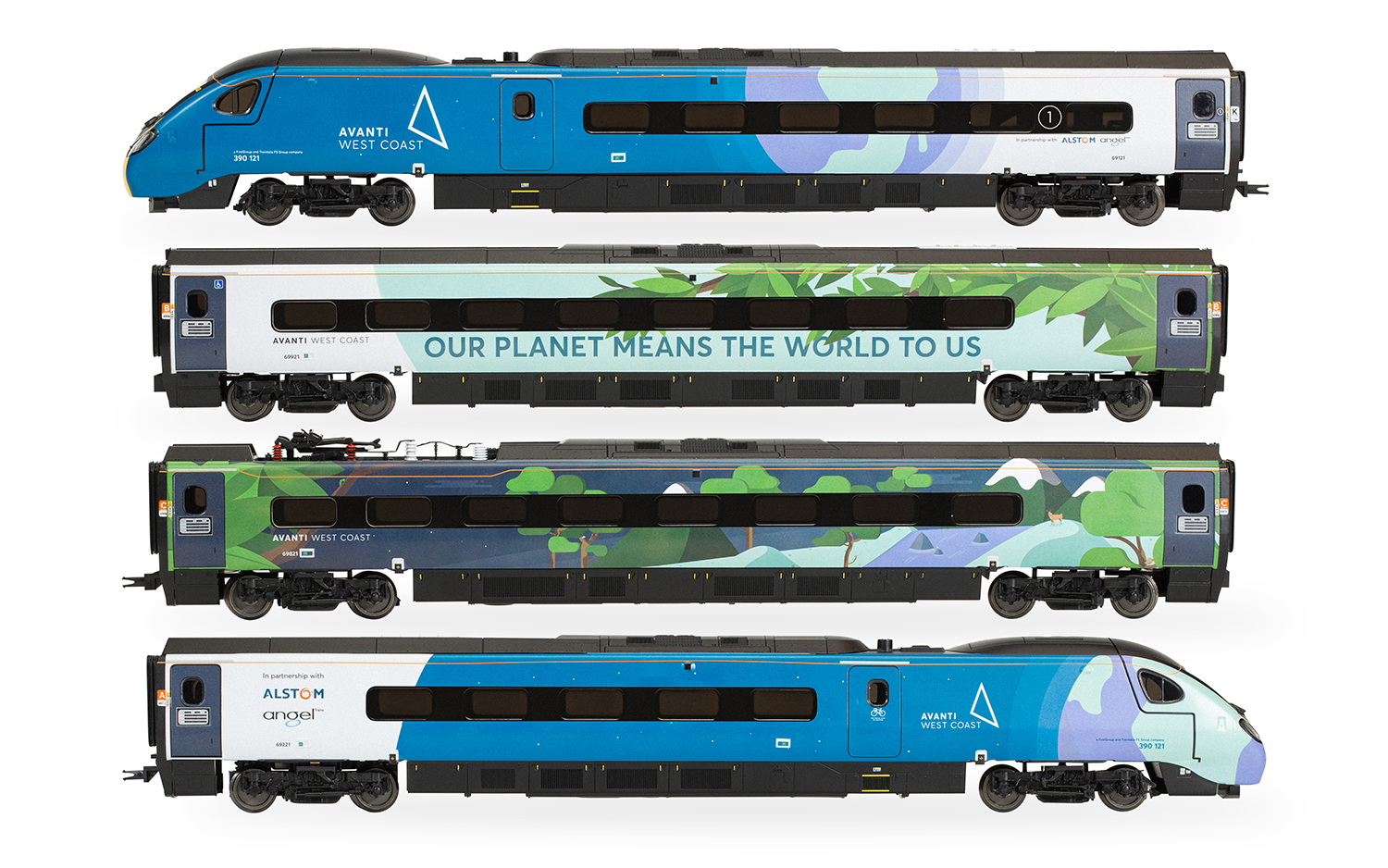 R30444 Avanti West Coast - Class 390 - 390121 'COP26' Livery - 4 Car ...