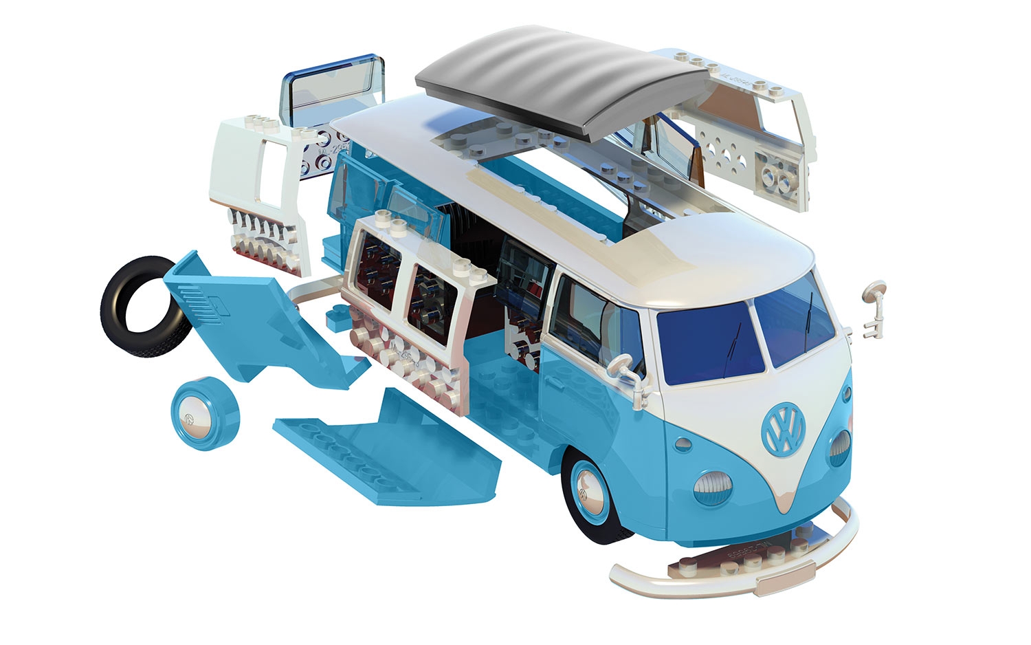 J6024 QUICKBUILD VW Camper Van blue