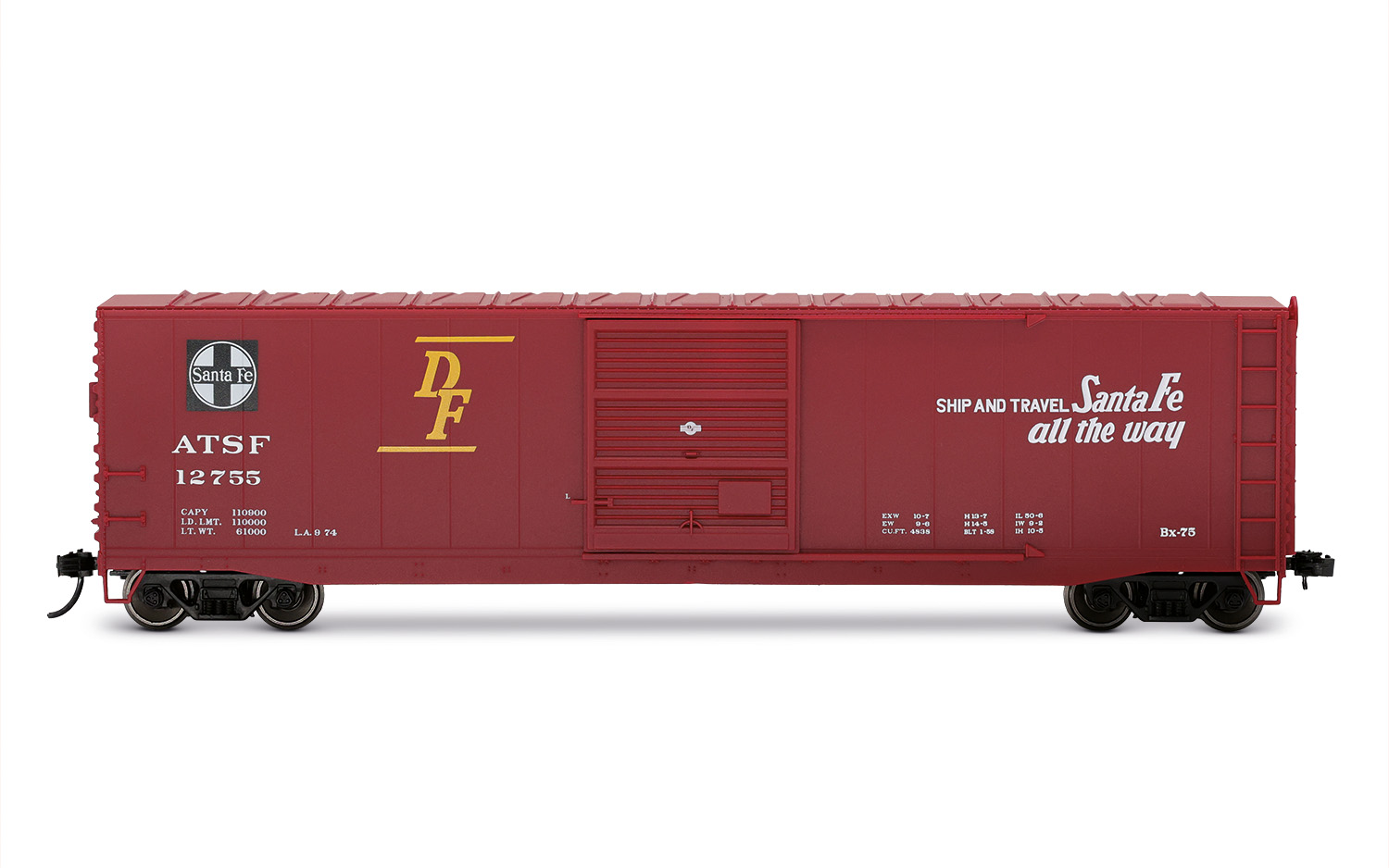 HR6661D ATSF, sliding door boxcar "San Francisco Chief" without roof ...