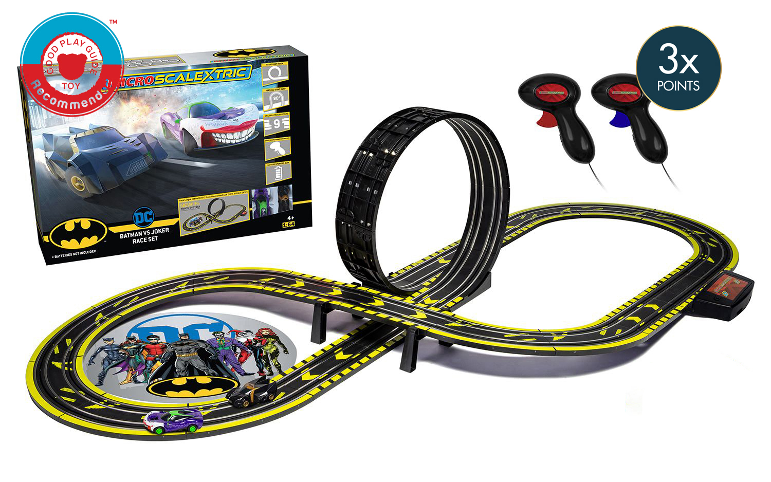 G1155M Micro Scalextric Batman vs Joker Set Battery Powered Race Set